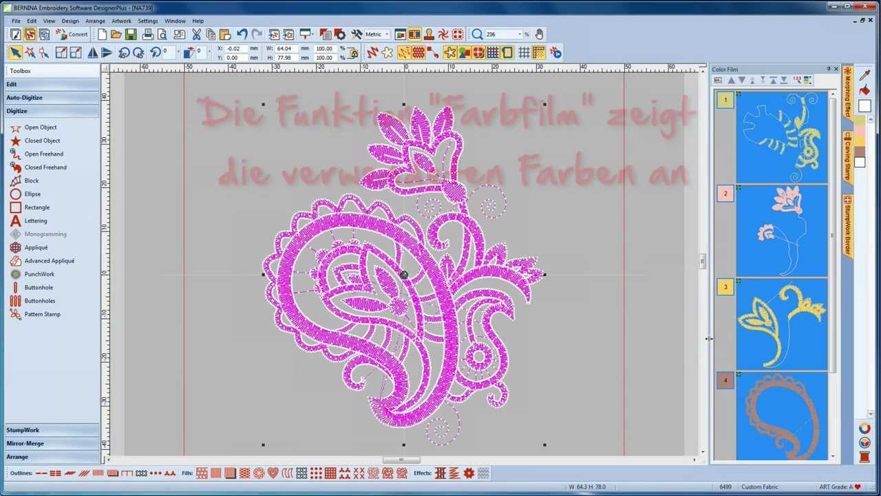 BERNINA Sticksoftware Version 7 - EditorPlus - BERNINA